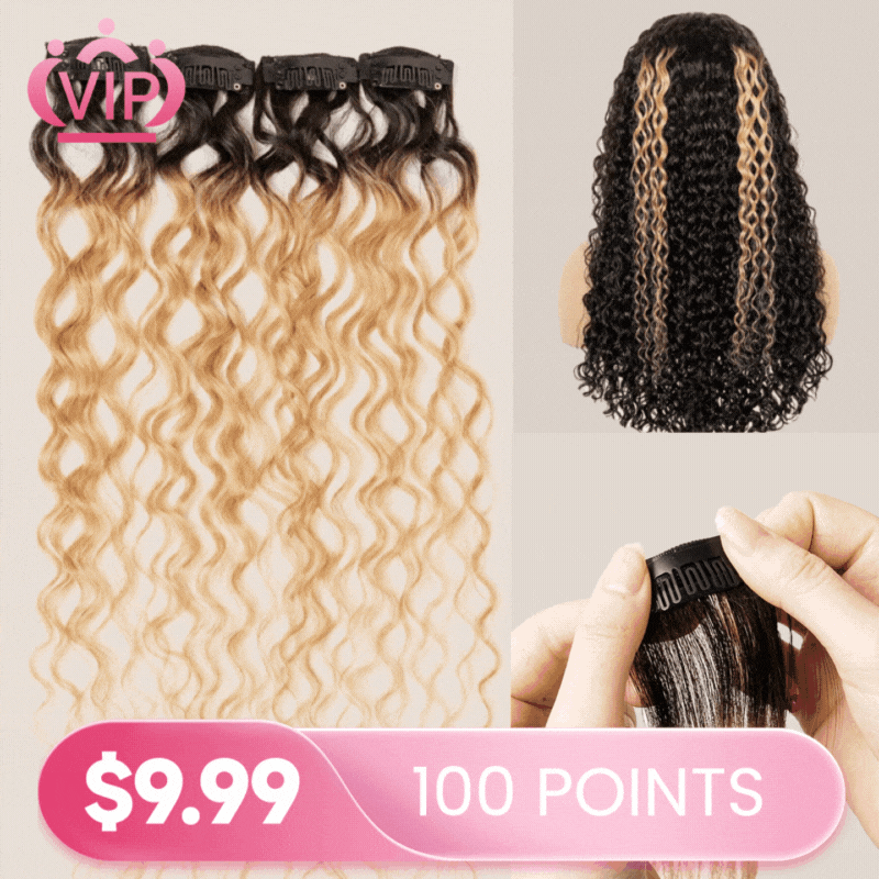 4 Pcs | 100 Points VIP Free 16" Ombre Color Clip In Hair Extension Cur ...