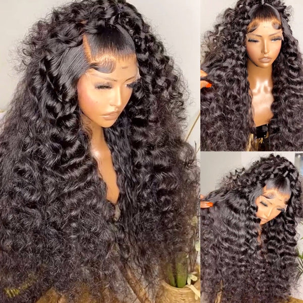 Loose Deep Wave Wig 13x6 Transparent HD Lace Front Wigs Glueless Brazilian Virgin Human Hair Wig ...
